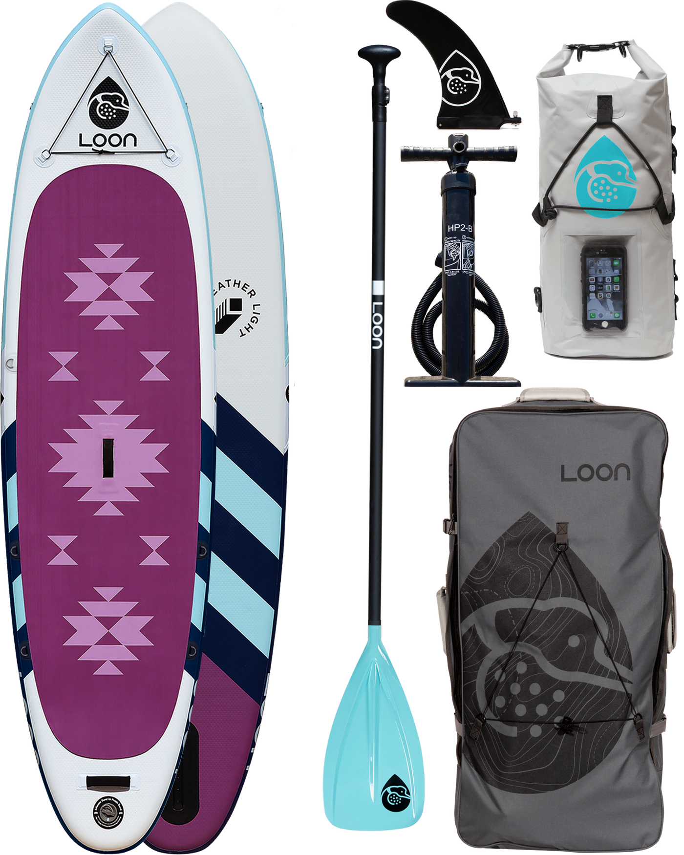 Feather Light All-Around 10'8" Inflatable Paddle Board + Paddle